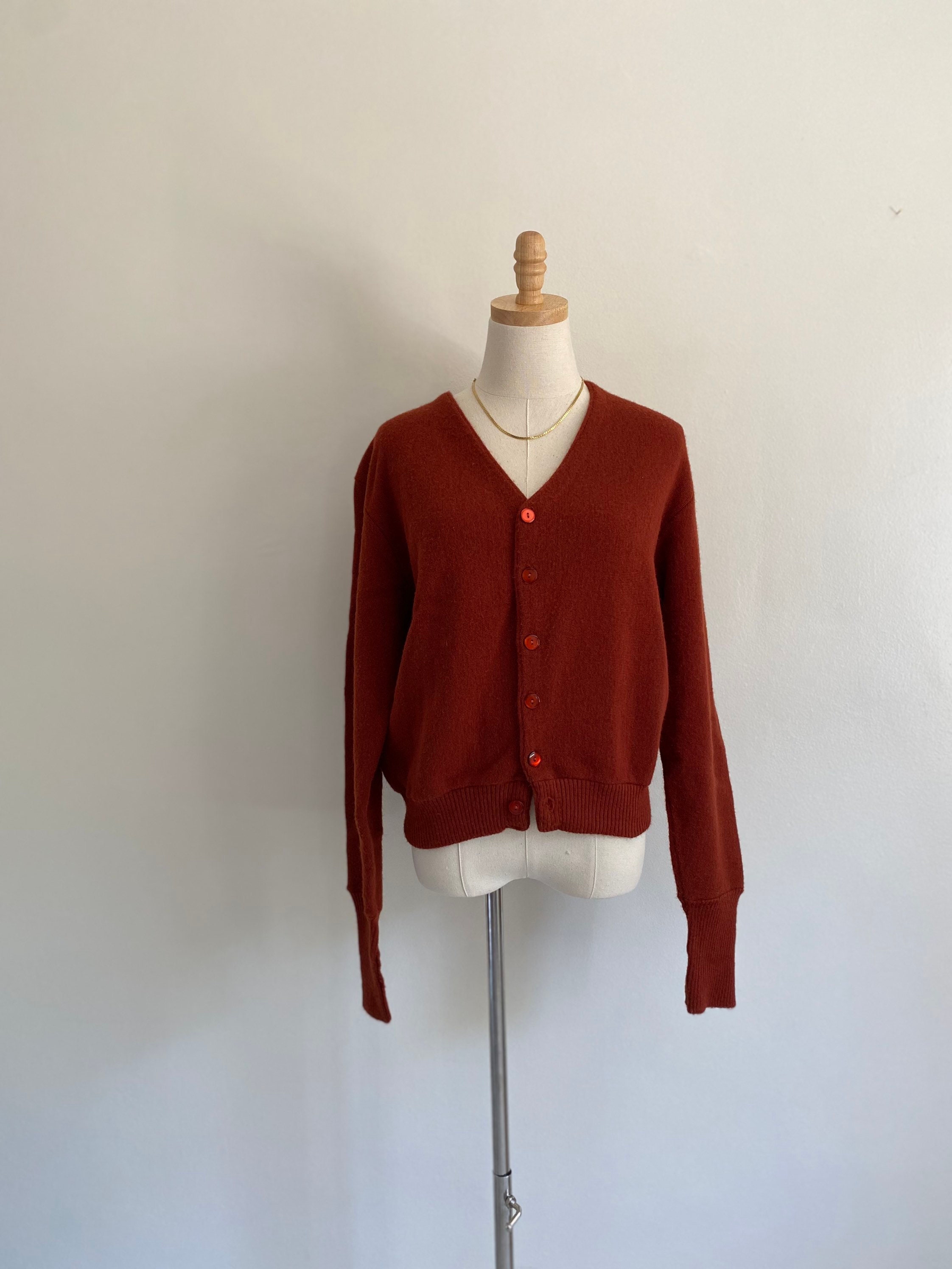 Vintage Rust Acrylic Cardigan Rust Color JC Penney the - Etsy