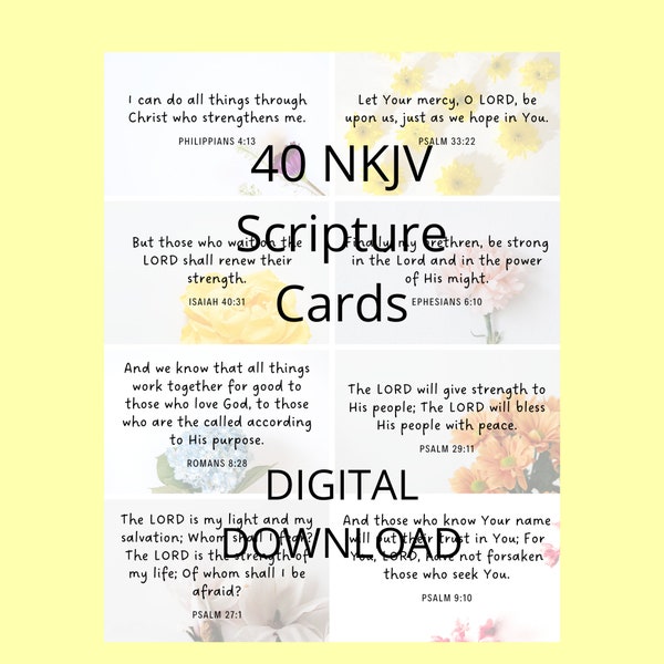 Bible Nkjv Verse Cards - Etsy