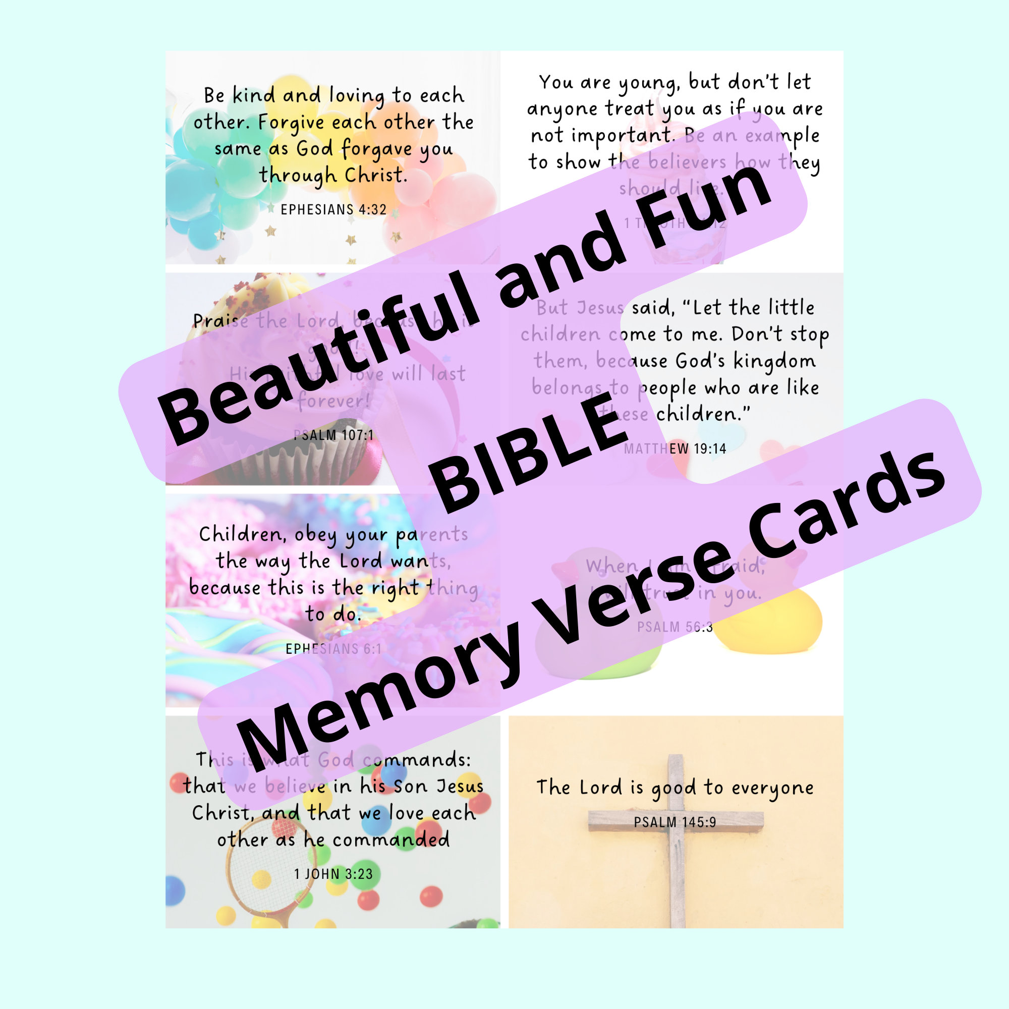 Kids Scripture Cards, Memory Verse, Bible Study Gifts, Christian ...
