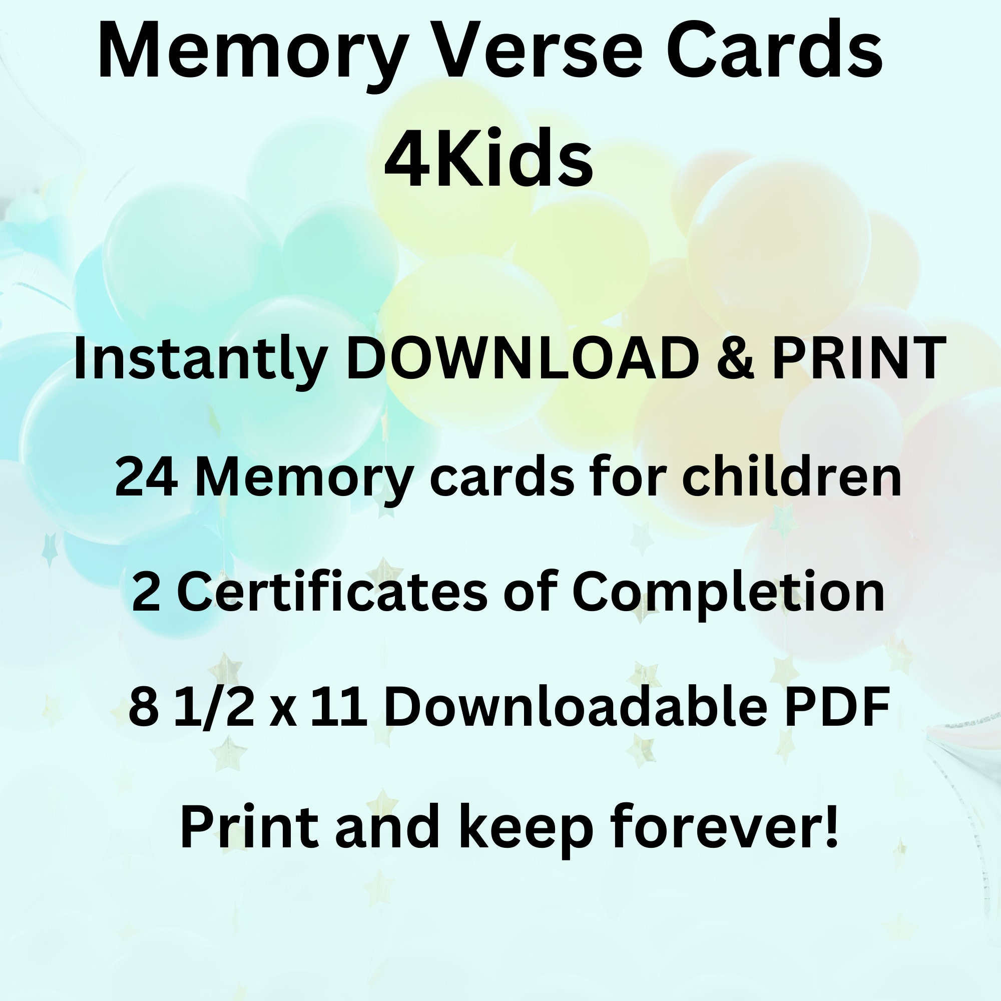 Kids Scripture Cards, Memory Verse, Bible Study Gifts, Christian ...