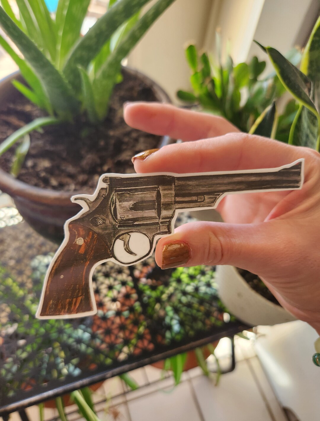 Smith and Wesson Revolver Sticker, Dirty Harry Pistol Decal, Make My ...
