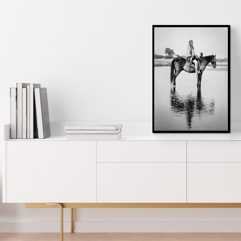 Sioux Rider Photo Poster-native American Art-black and White Print ...