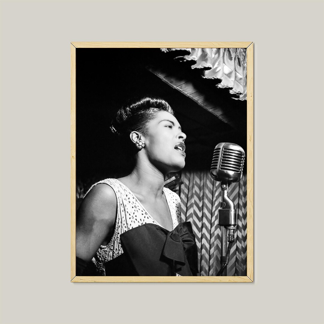 Vintage Billie Holiday Poster-retro Jazz Musicians Wall Art Photography ...
