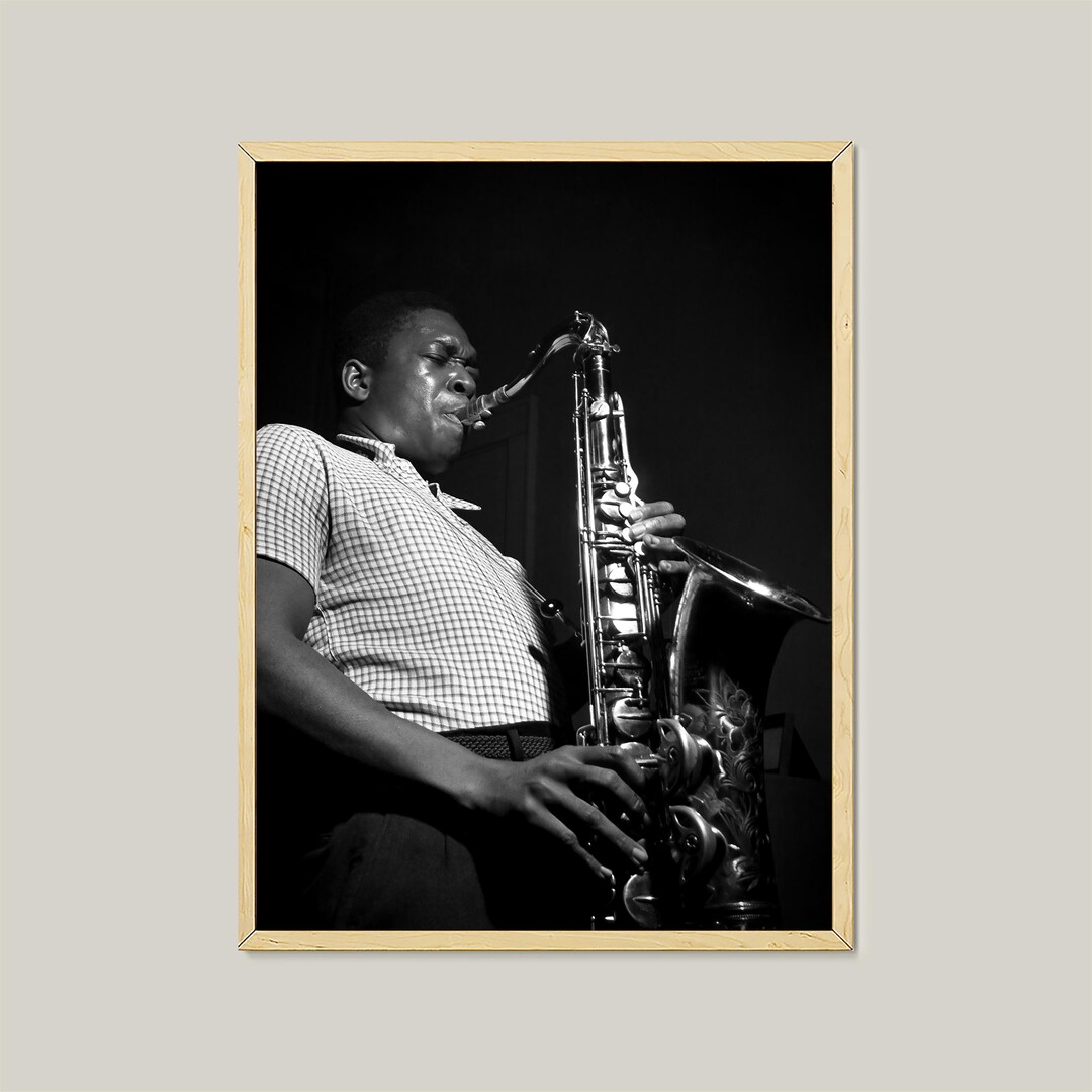 Vintage John Coltrane Poster-jazz Art Print-coltrane Black and White ...