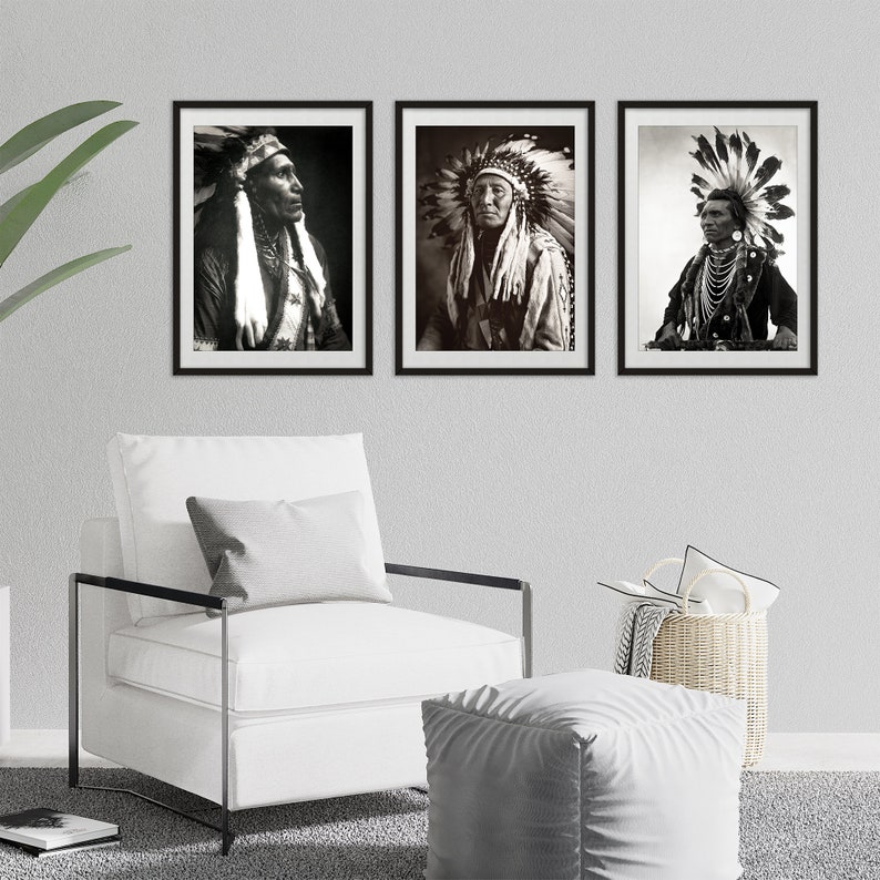 Native American Chiefs Photo Art Set: Vintage Portraits (digital ...