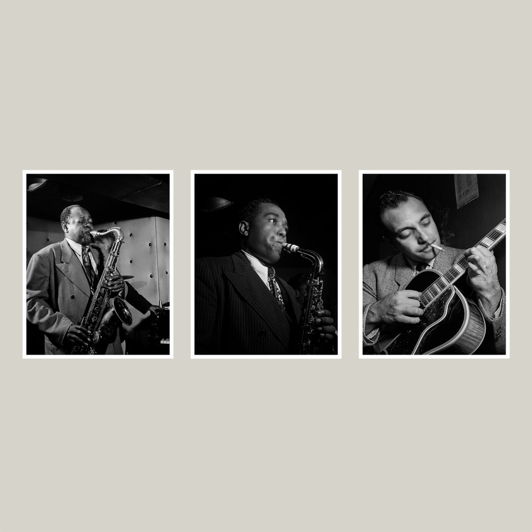 Set of 3 Jazz Legends-vintage-django Reinhardt-charlie Parker-coleman ...