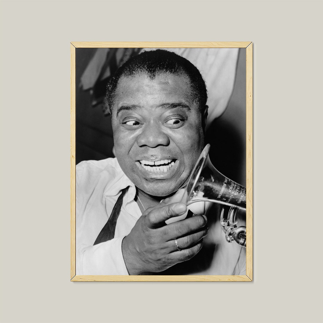 Vintage Louis Armstrong Jazz Poster Prints-digital Download-black and ...