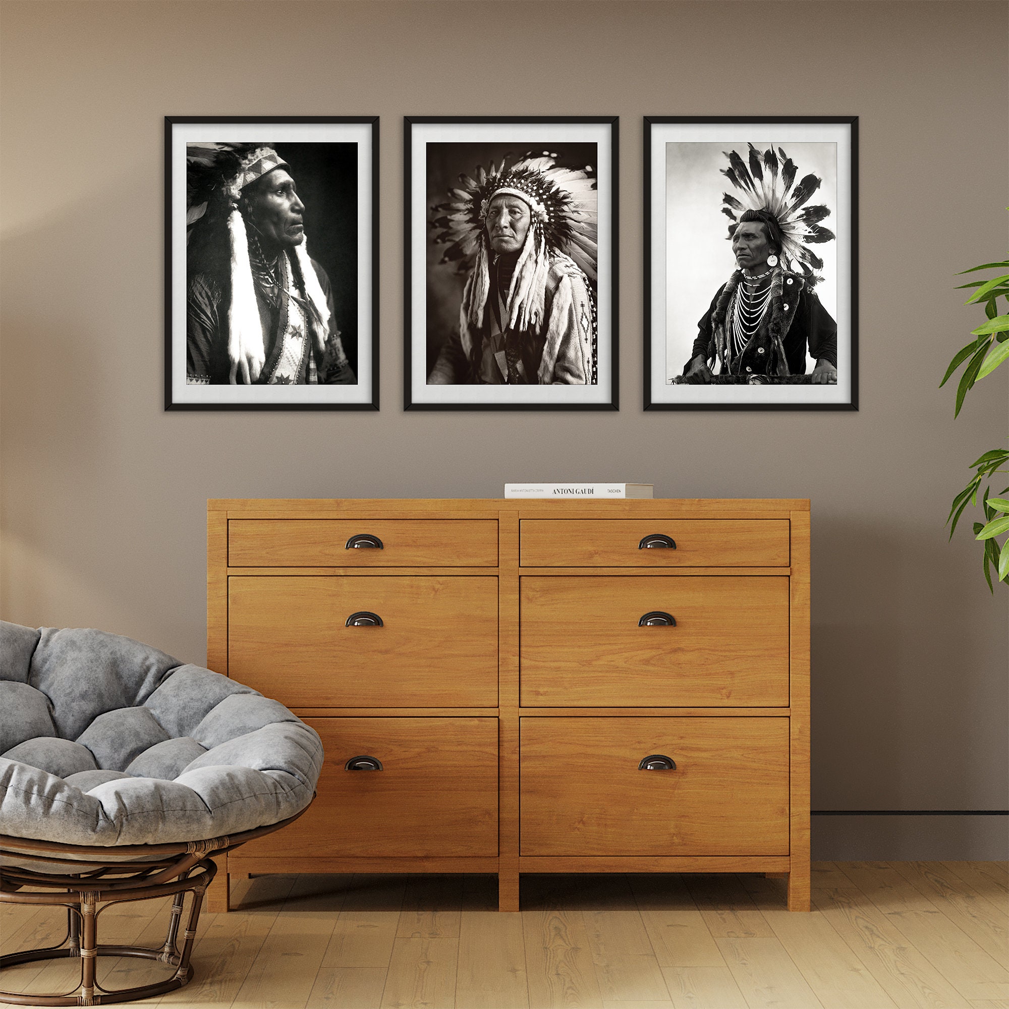 Native American Chiefs Photo Art Set: Vintage Portraits (digital ...