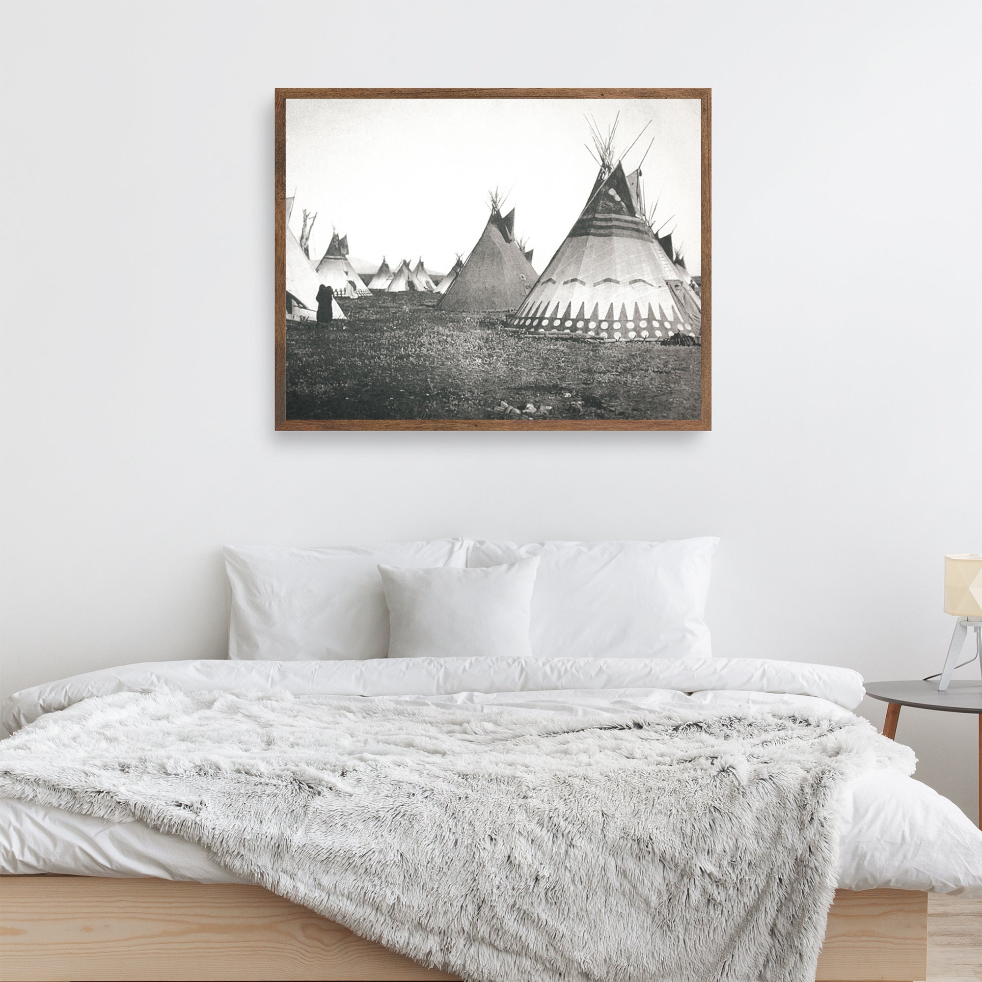 Tribal Piegan Lodge Poster-hand-painted Lodges Art-unique Wall Decor ...