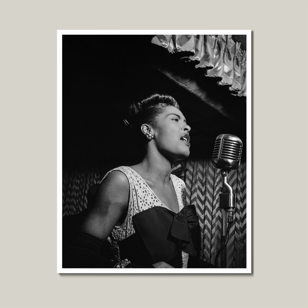 Vintage Billie Holiday Poster-retro Jazz Musicians Wall Art Photography ...