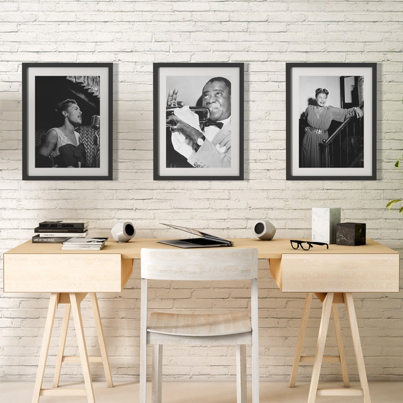 Set of 3 Jazz Legends-vintage Louis Armstrong-billie Holiday-ella ...