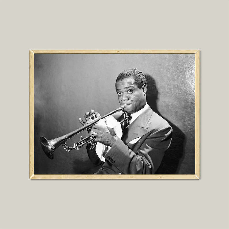 Vintage Louis Armstrong Art Photo Printable Wall Art Photography Old ...