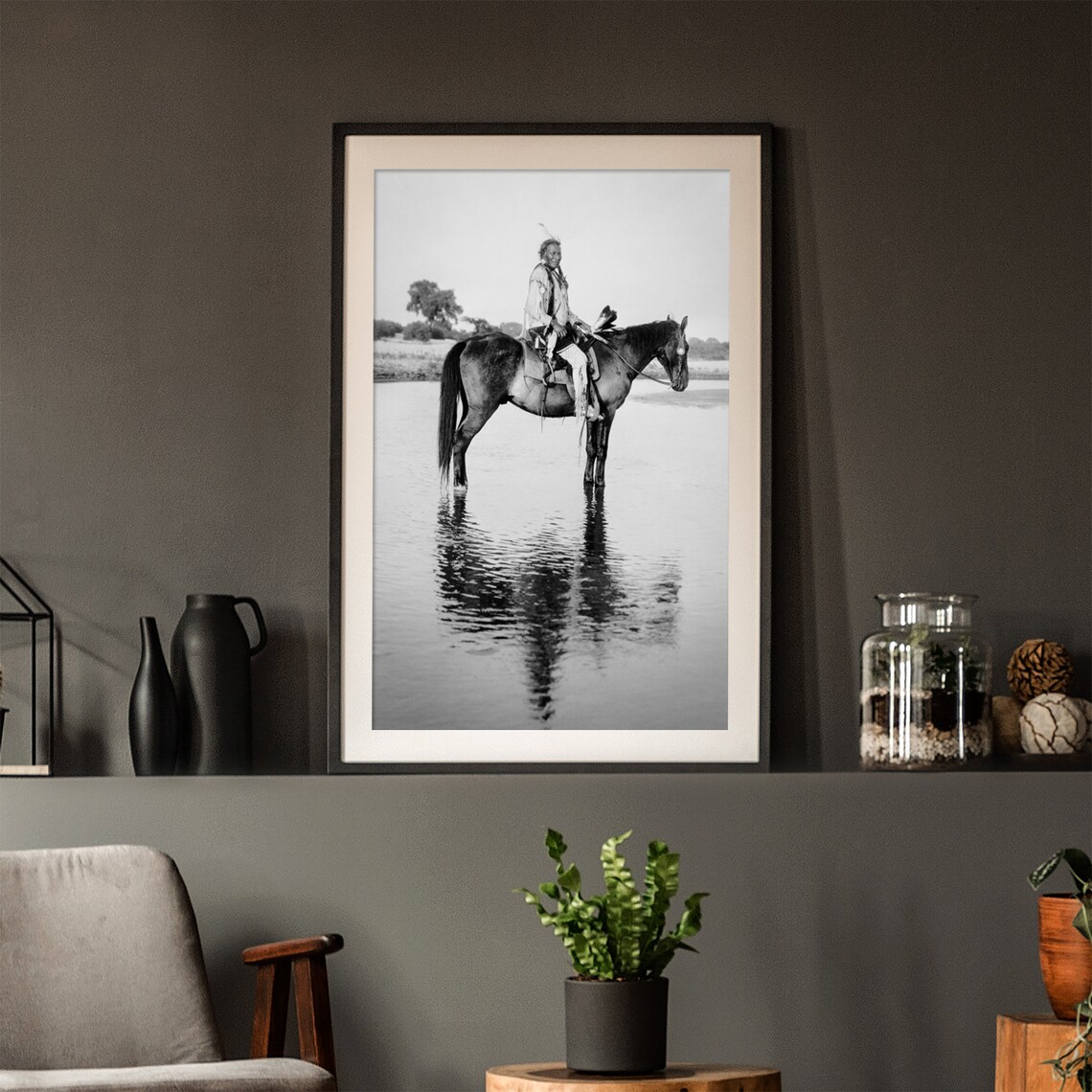 Sioux Rider Photo Poster-native American Art-black and White Print ...