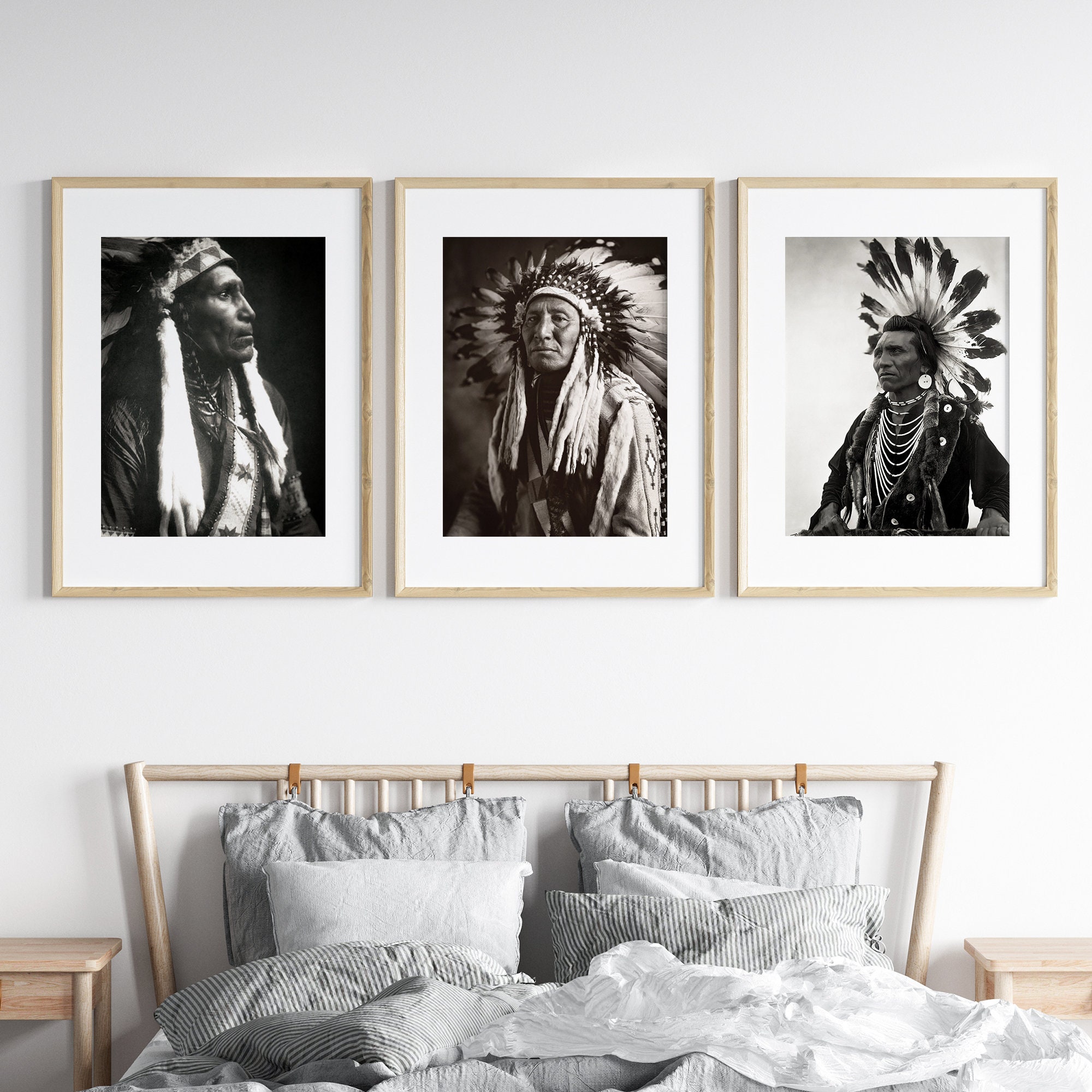 Native American Chiefs Photo Art Set: Vintage Portraits (digital ...