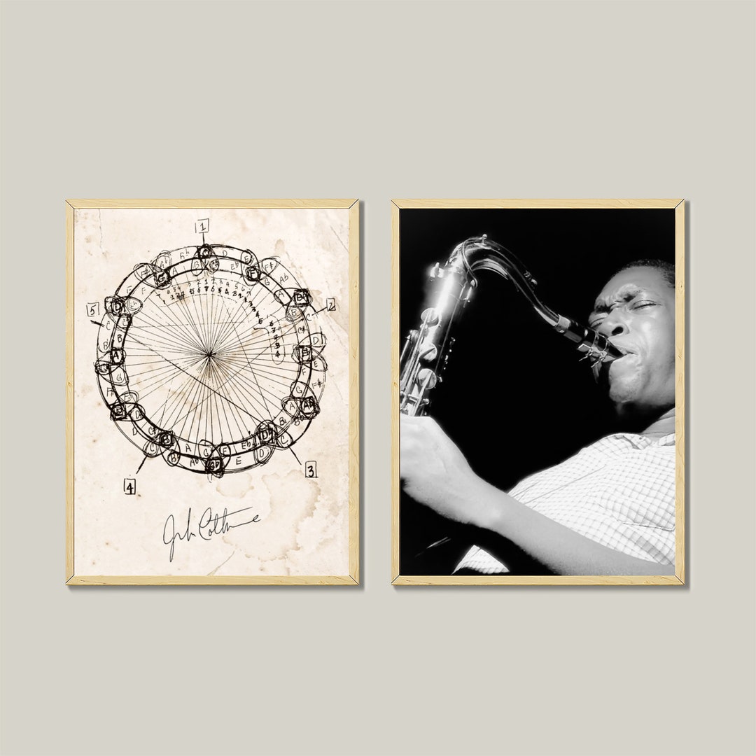 Set of 2 John Coltrane Giant Steps Poster-coltrane Black and White ...