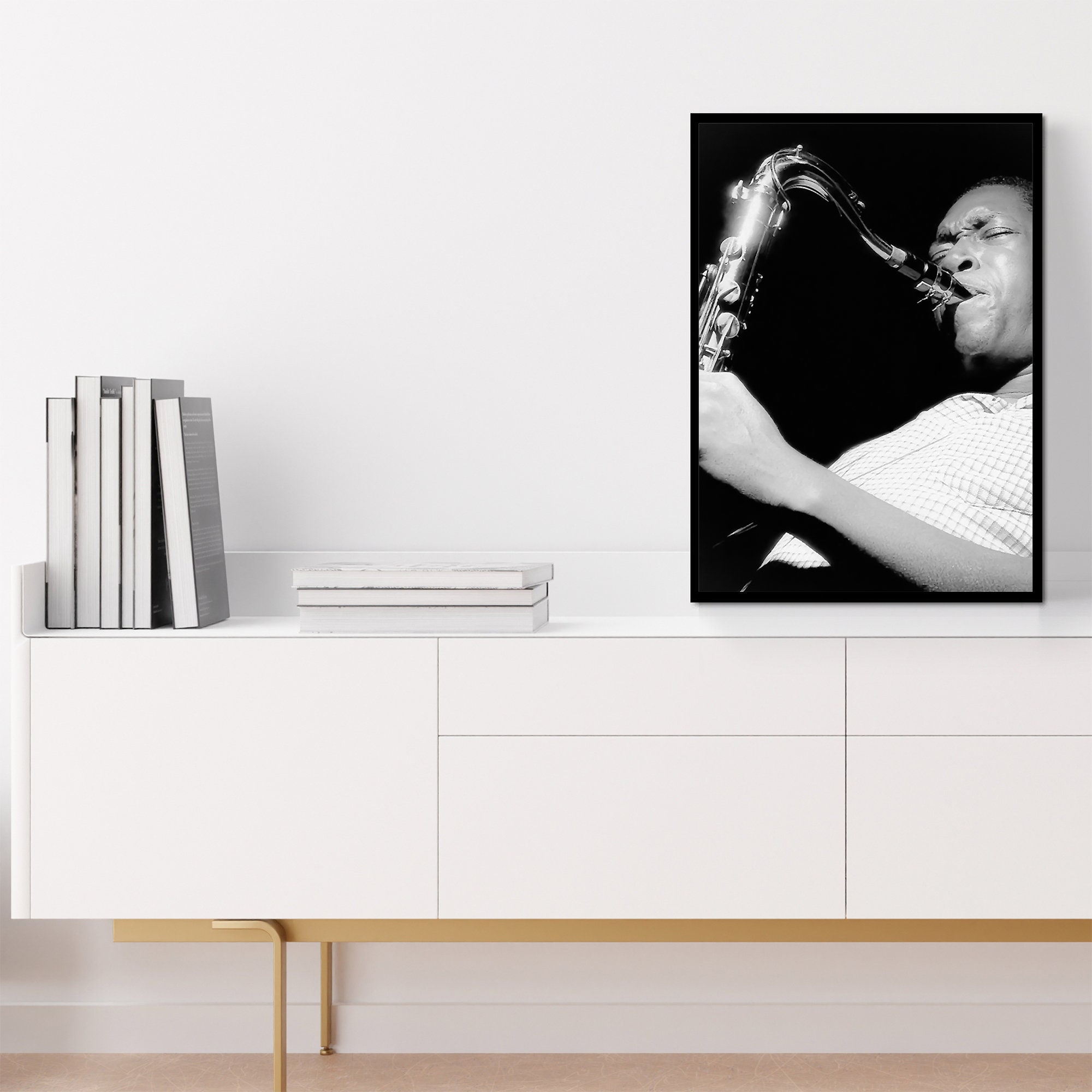Vintage John Coltrane Poster-jazz Art Print-coltrane Black and White ...
