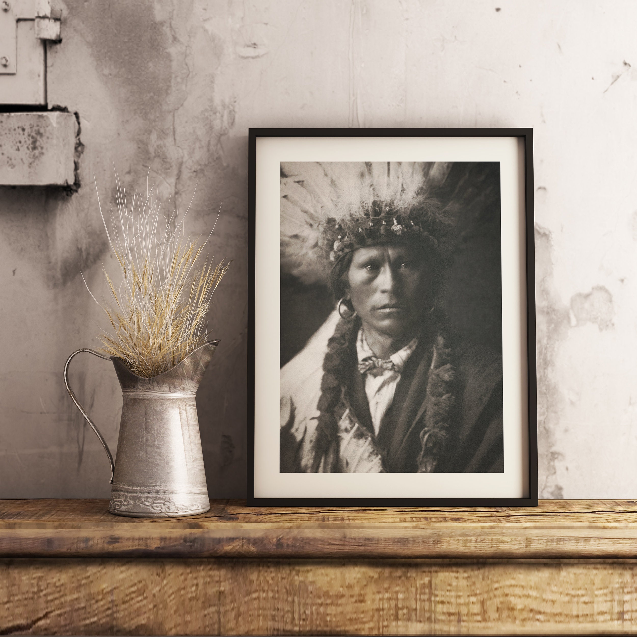 Native American Indian Chief Portrait Photograph-edward Curtis - Etsy