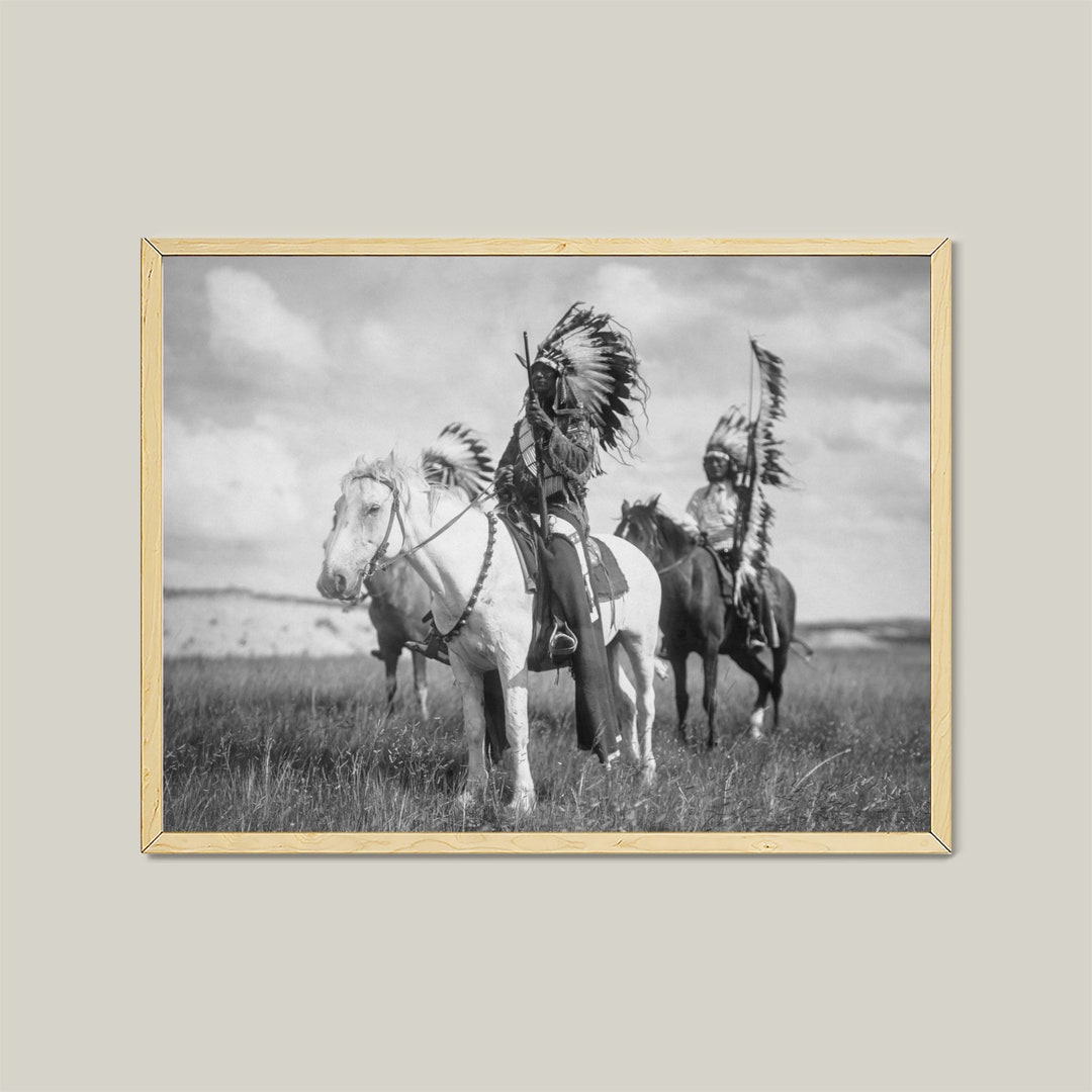 Vintage Native American Sioux Warrior Poster-indigenous People-digital ...