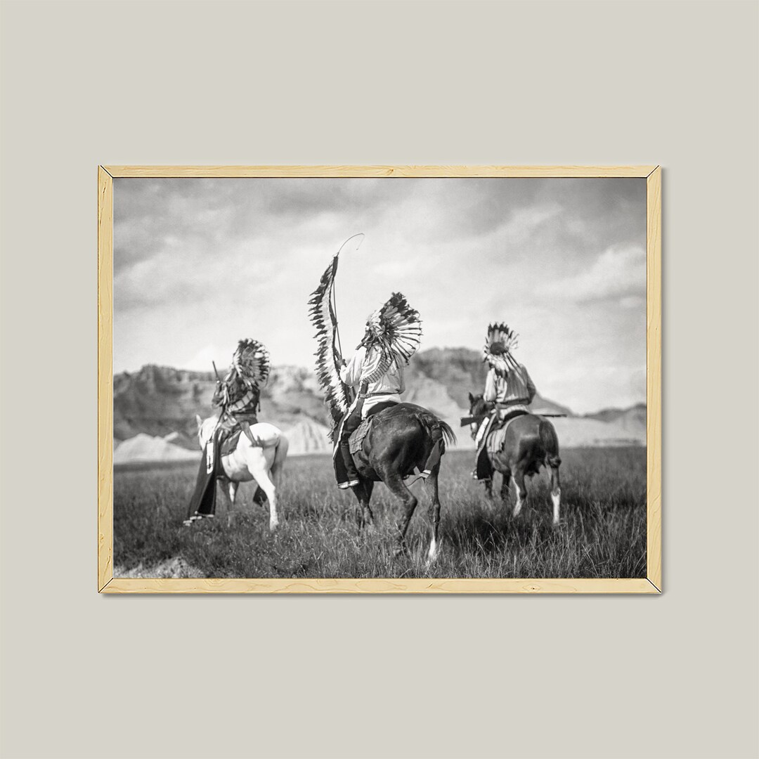 Vintage Native American Sioux Warrior Poster-indigenous People-digital ...