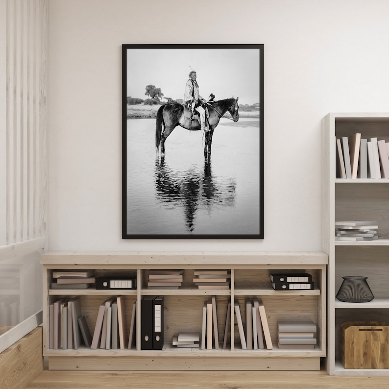 Sioux Rider Photo Poster-native American Art-black and White Print ...