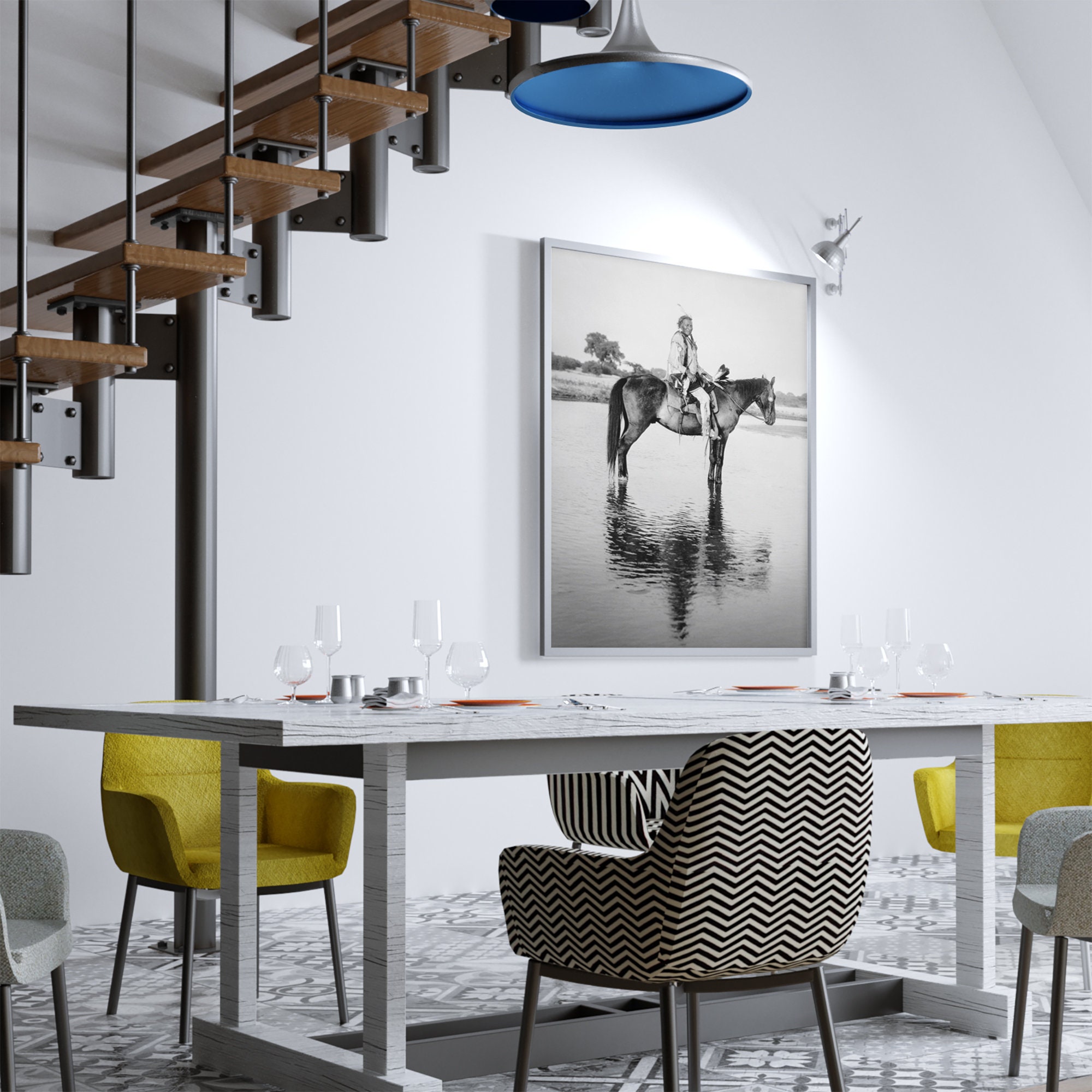 Sioux Rider Photo Poster-native American Art-black and White Print ...