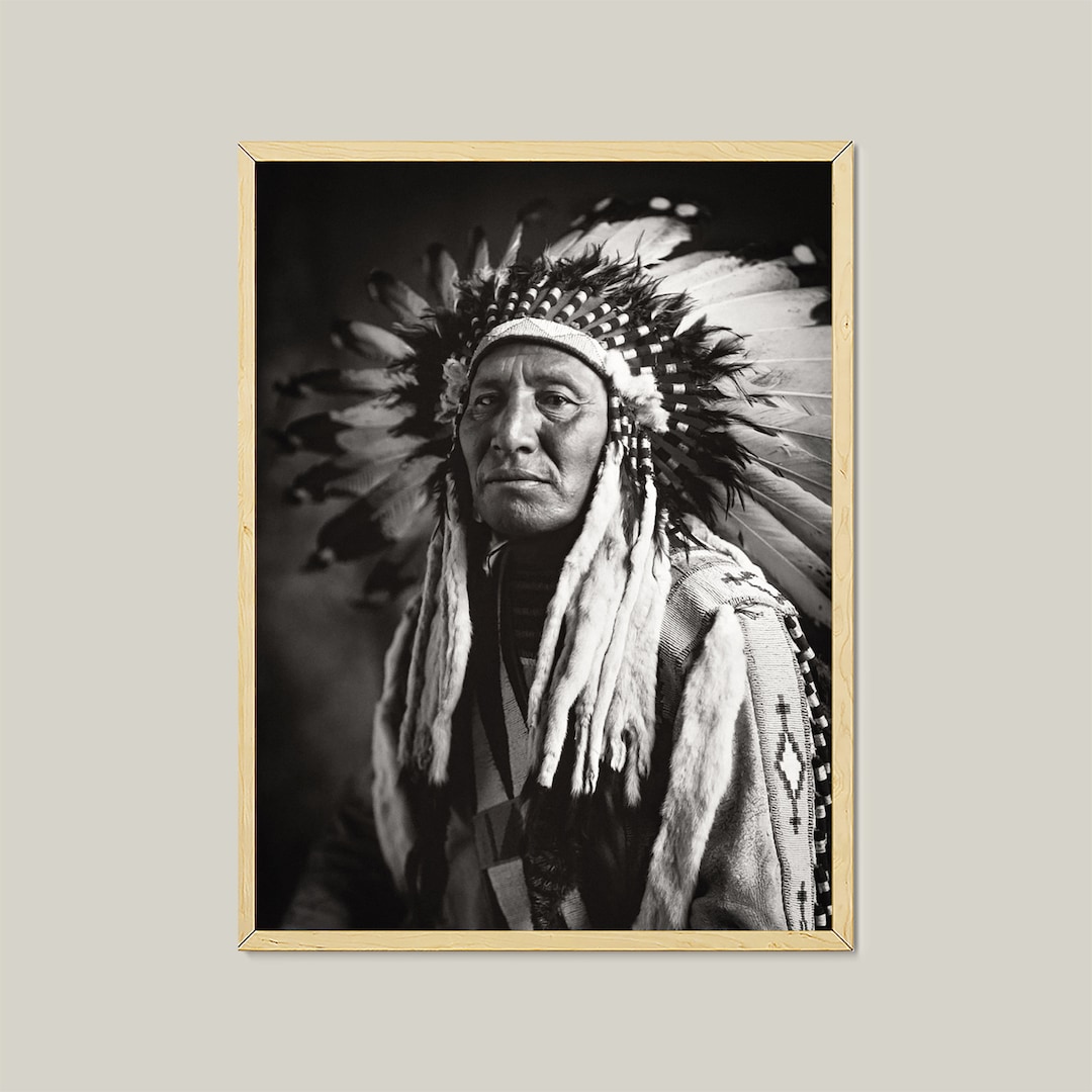 Blackfoot Chief Owl Print: Vintage Native American Art (digital ...