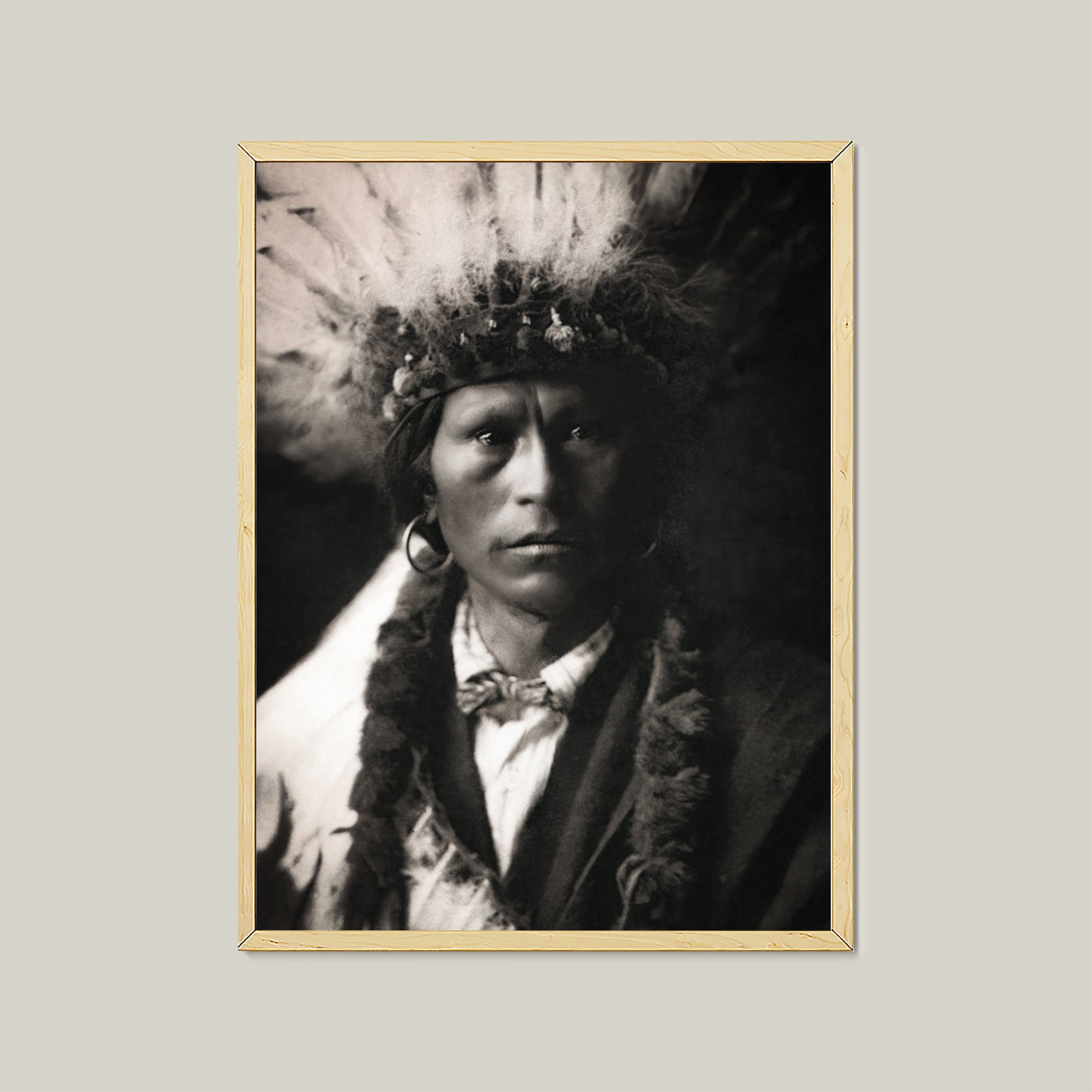 Native American Indian Chief Portrait Photograph-edward Curtis - Etsy
