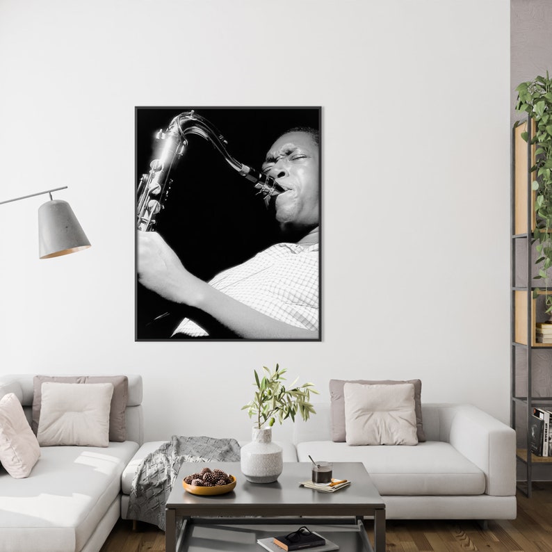 Vintage John Coltrane Poster-jazz Art Print-coltrane Black and White ...