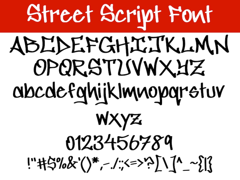 Street Script Font Commercial License, Graffiti Font OTF TTF, Spray ...