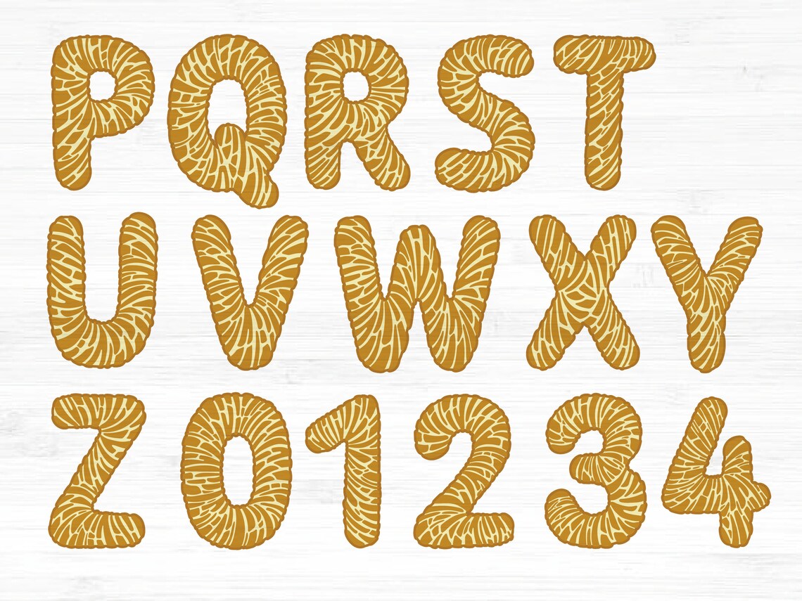 Concha SVG Font, Concha Letters Svg Png, Mexican Sweet Bread Alphabet ...