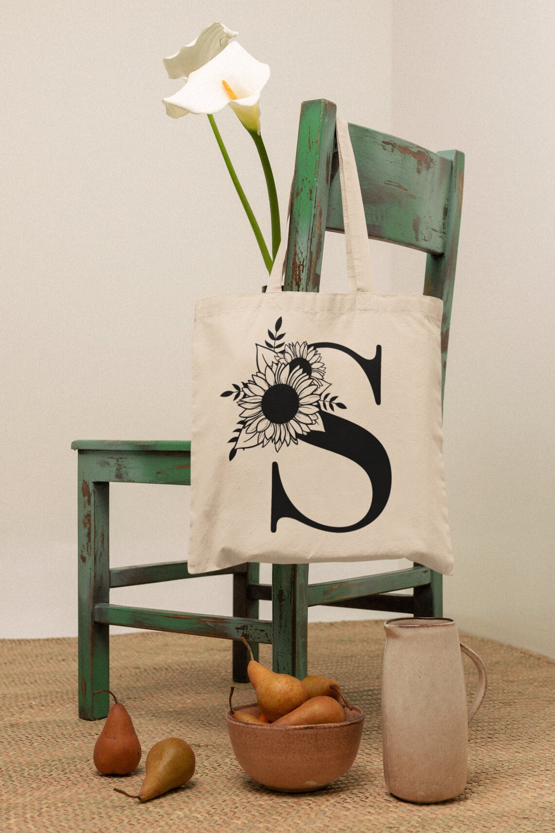 Sunflower Monogram Alphabet Vector SVG and PNG Cricut File, Floral ...