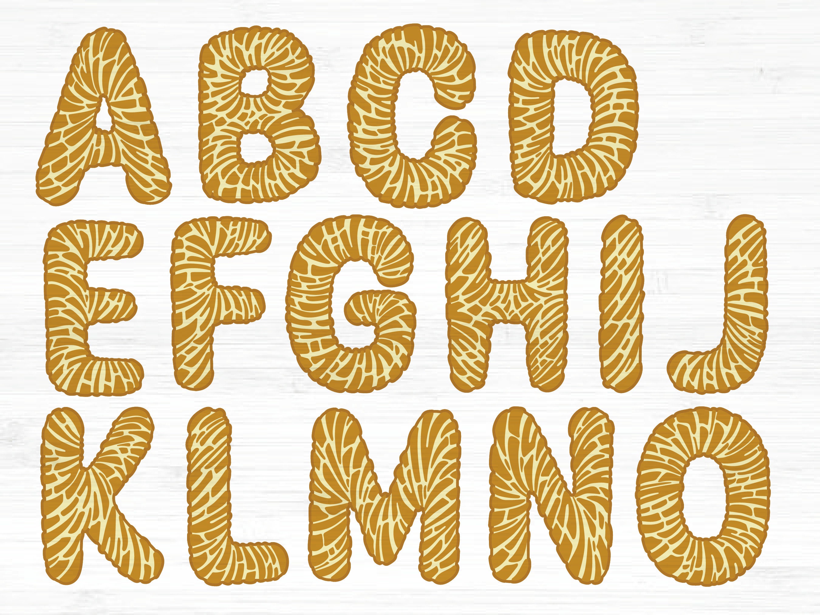 Concha SVG Font, Concha Letters Svg Png, Mexican Sweet Bread Alphabet ...