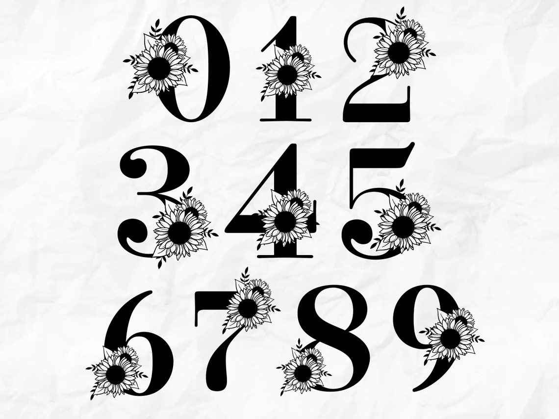 Sunflower Monogram Alphabet Vector SVG and PNG Cricut File, Floral ...