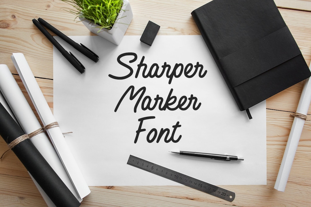 Sharper Marker Pen Font and Commercial License, Marker Felt OTF TTF ...