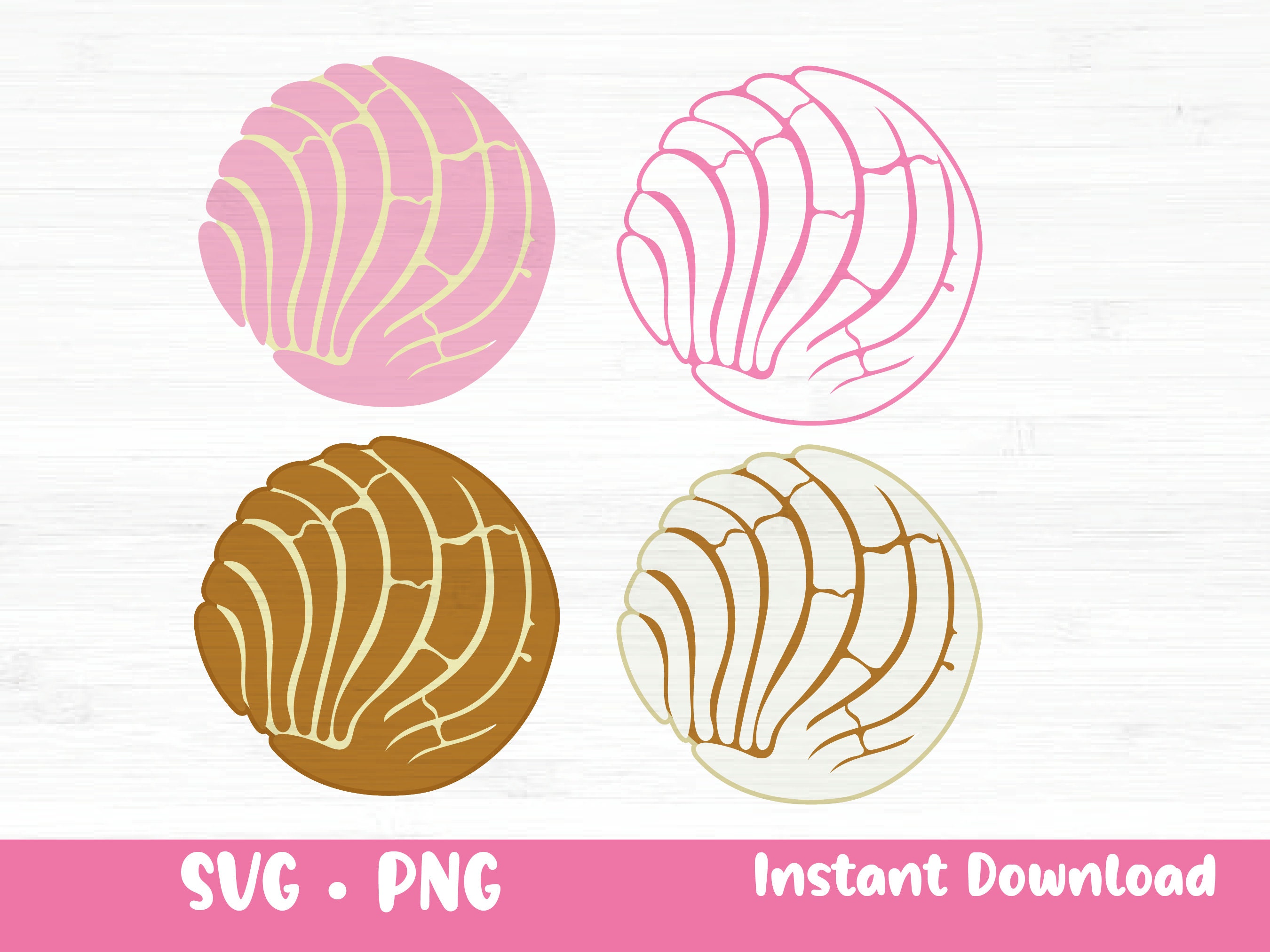 Concha SVG, PNG, Ai Mexican Sweet Bread Clipart Bundle for Cricut - Etsy