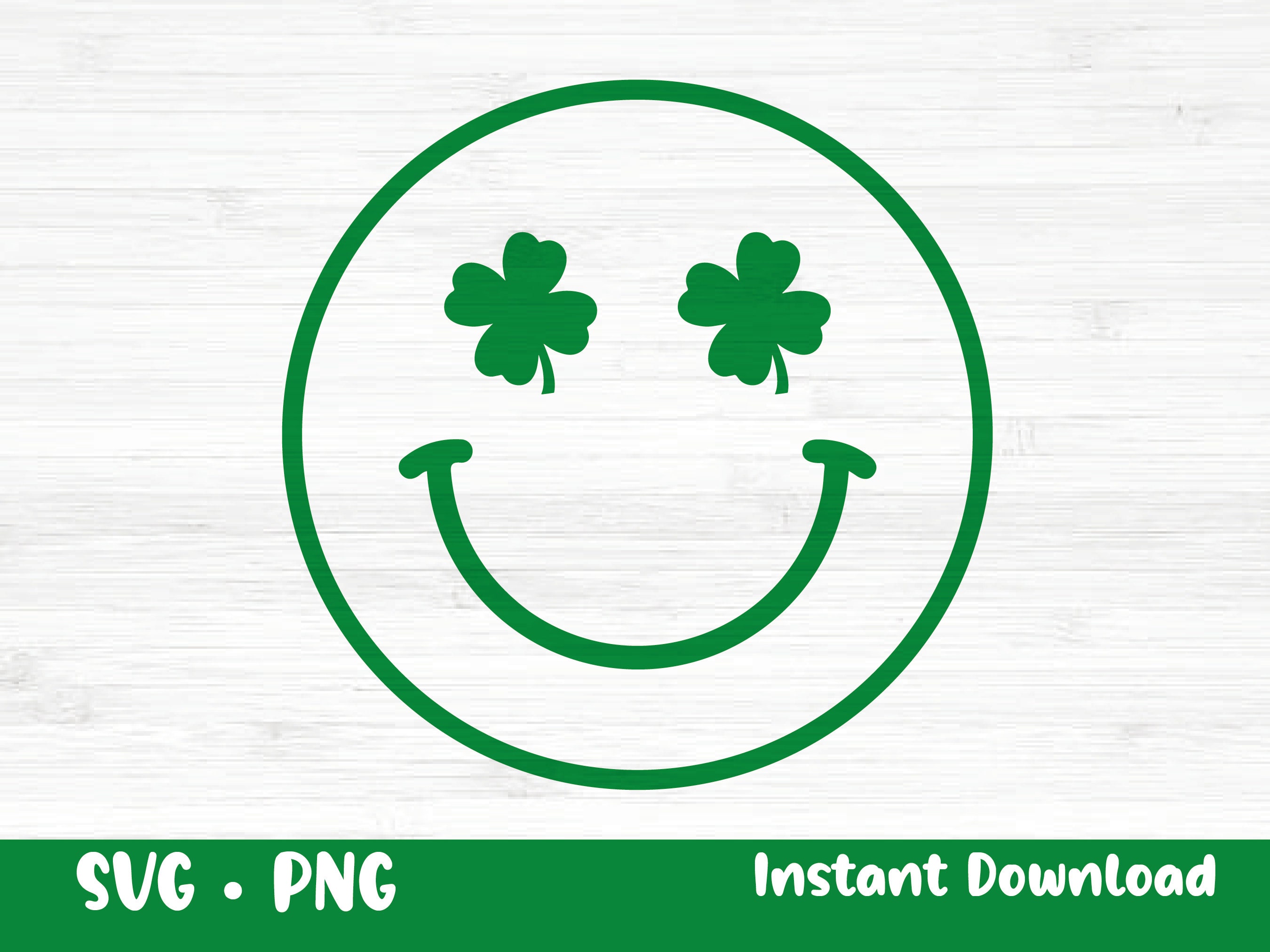 Smiley Face Clover Svg, Smiley Face Shamrock SVG, Smiley Face St ...