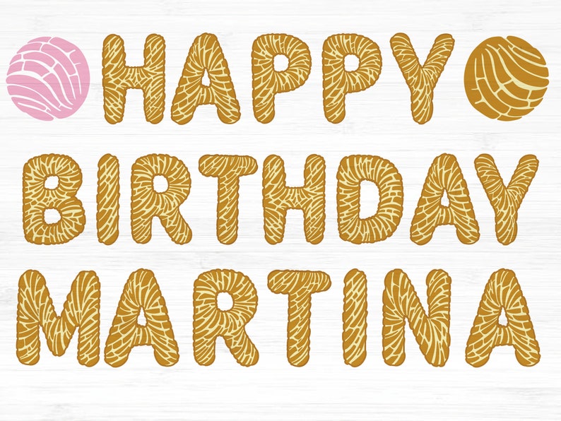 Concha SVG Font, Concha Letters Svg Png, Mexican Sweet Bread Alphabet ...