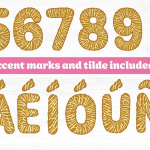 Concha SVG Font, Concha Letters Svg Png, Mexican Sweet Bread Alphabet ...