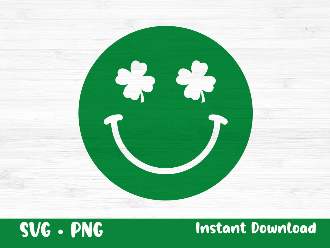 Smiley Face Clover Svg, Smiley Face Shamrock SVG, Smiley Face St ...