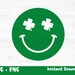 Smiley Face Clover Svg, Smiley Face Shamrock SVG, Smiley Face St ...