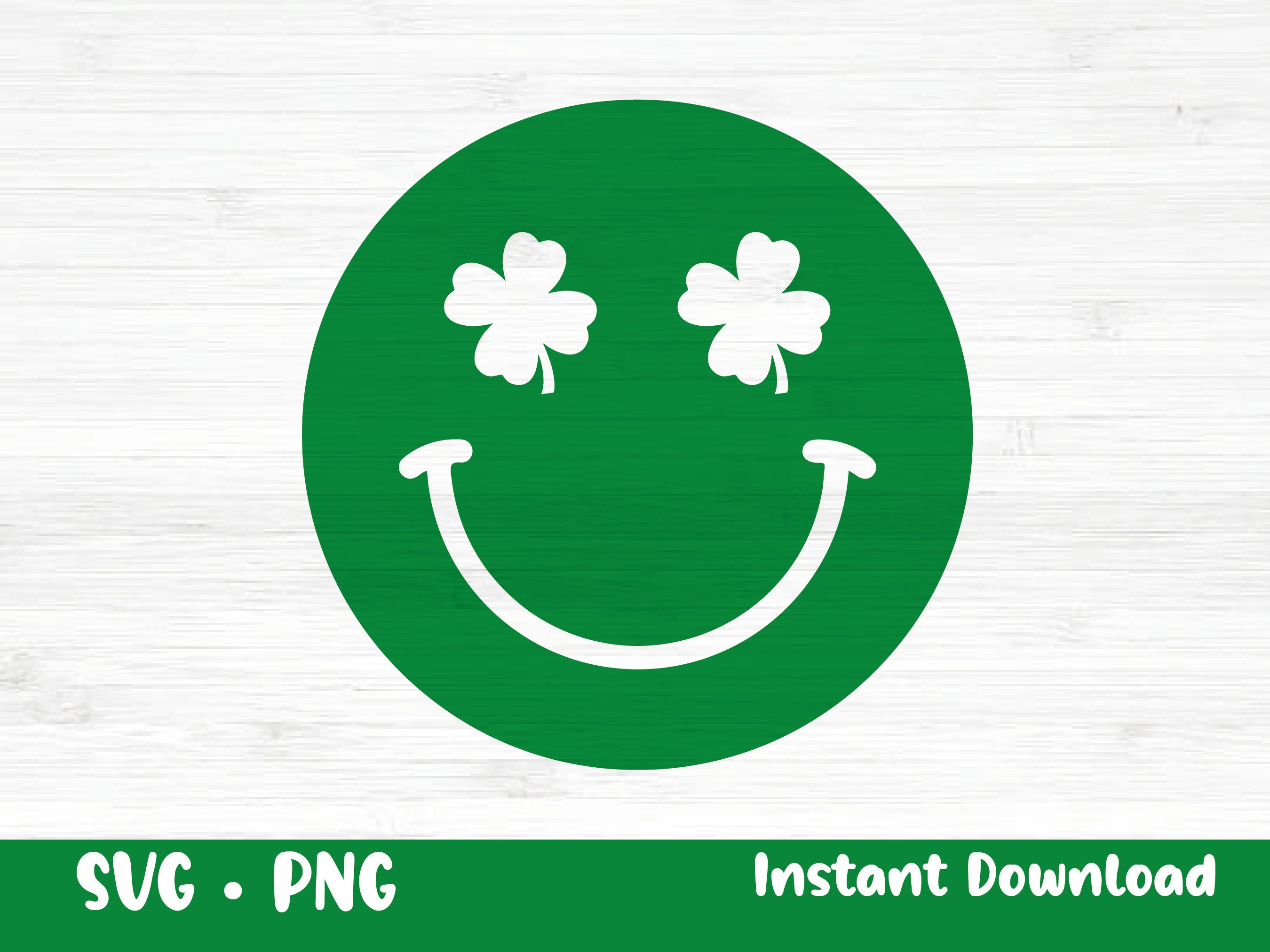 Smiley Face Clover Svg, Smiley Face Shamrock SVG, Smiley Face St ...
