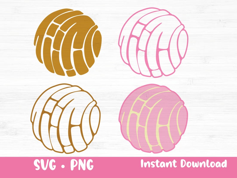 Concha SVG, PNG, Ai Mexican Sweet Bread Clipart Bundle for Cricut - Etsy