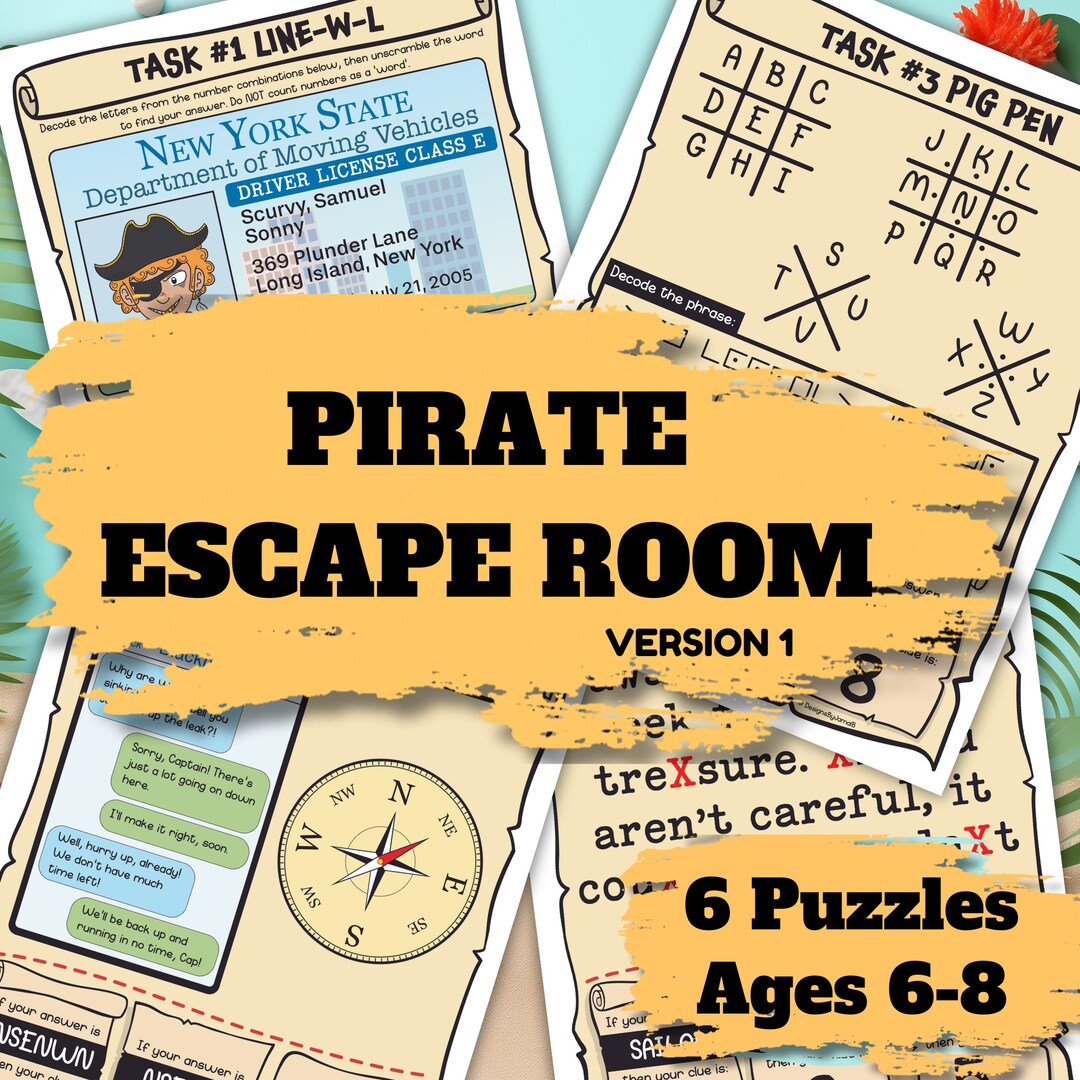 Pirate Printable Escape Room for Kids - Printable Party Game – Birthday ...