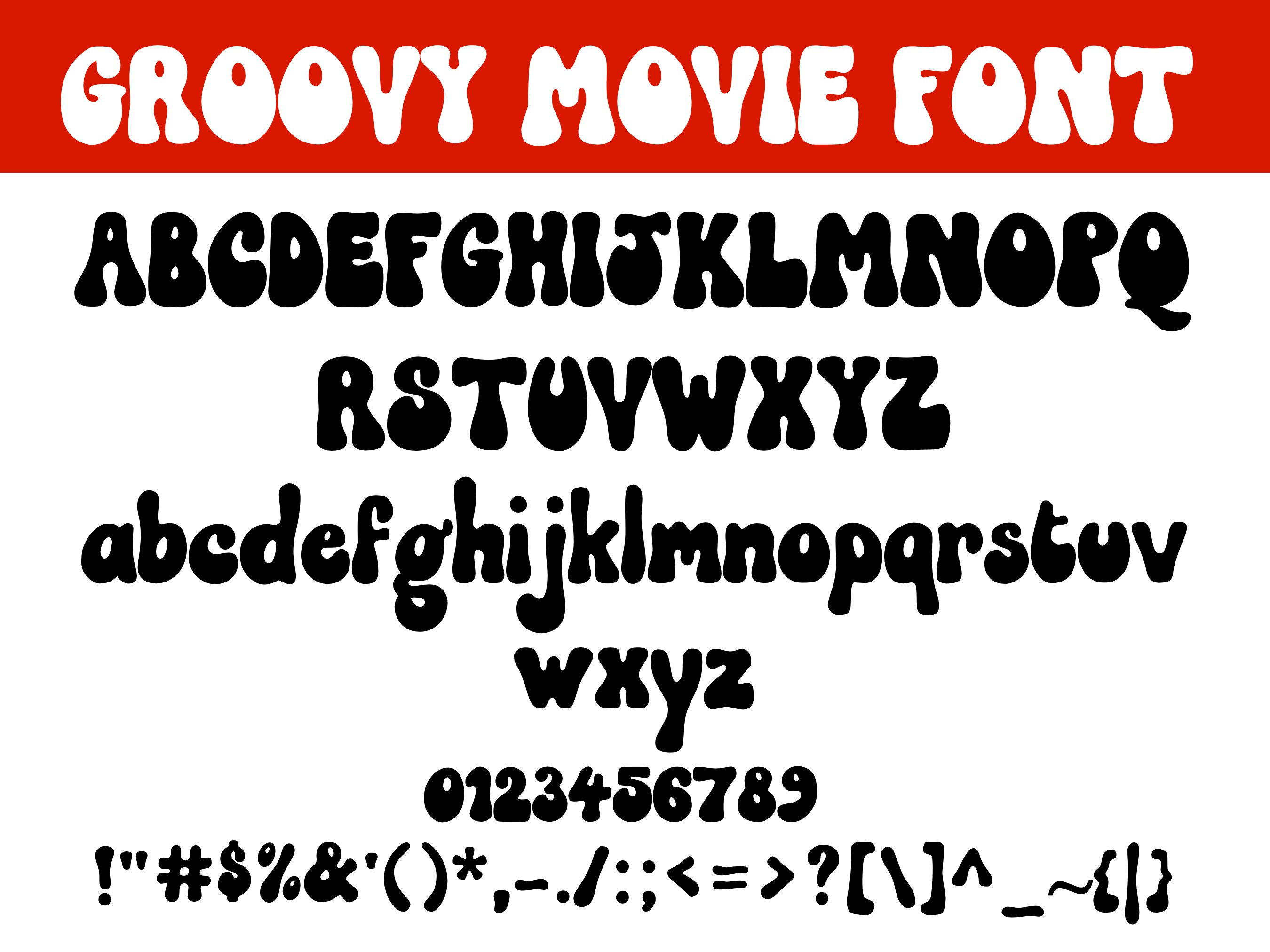 Groovy Movie Font Commercial License Groovy Font Bubbly - Etsy