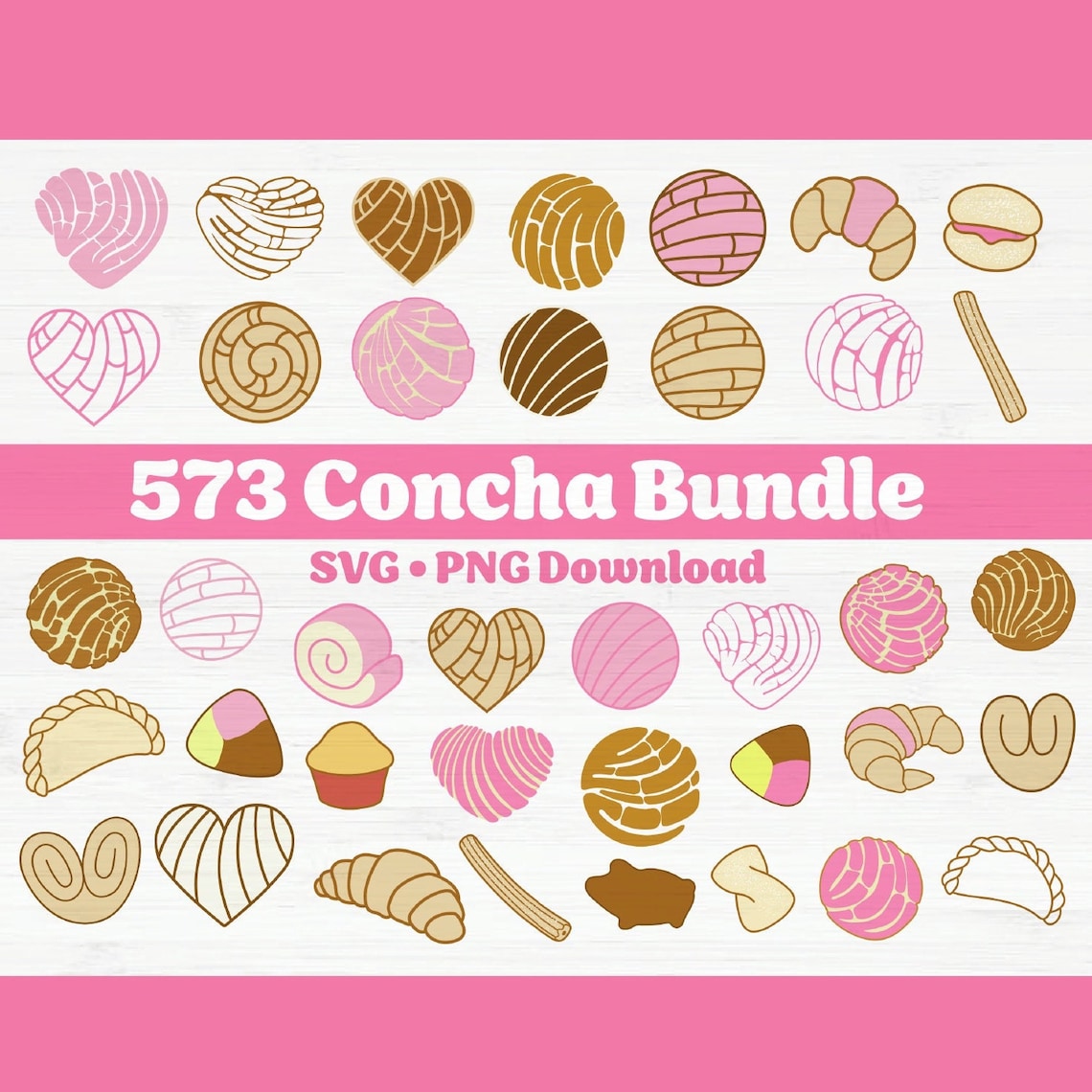 573 Concha SVG Bundle PNG Pan Dulce Svg Png Cafecito Y - Etsy