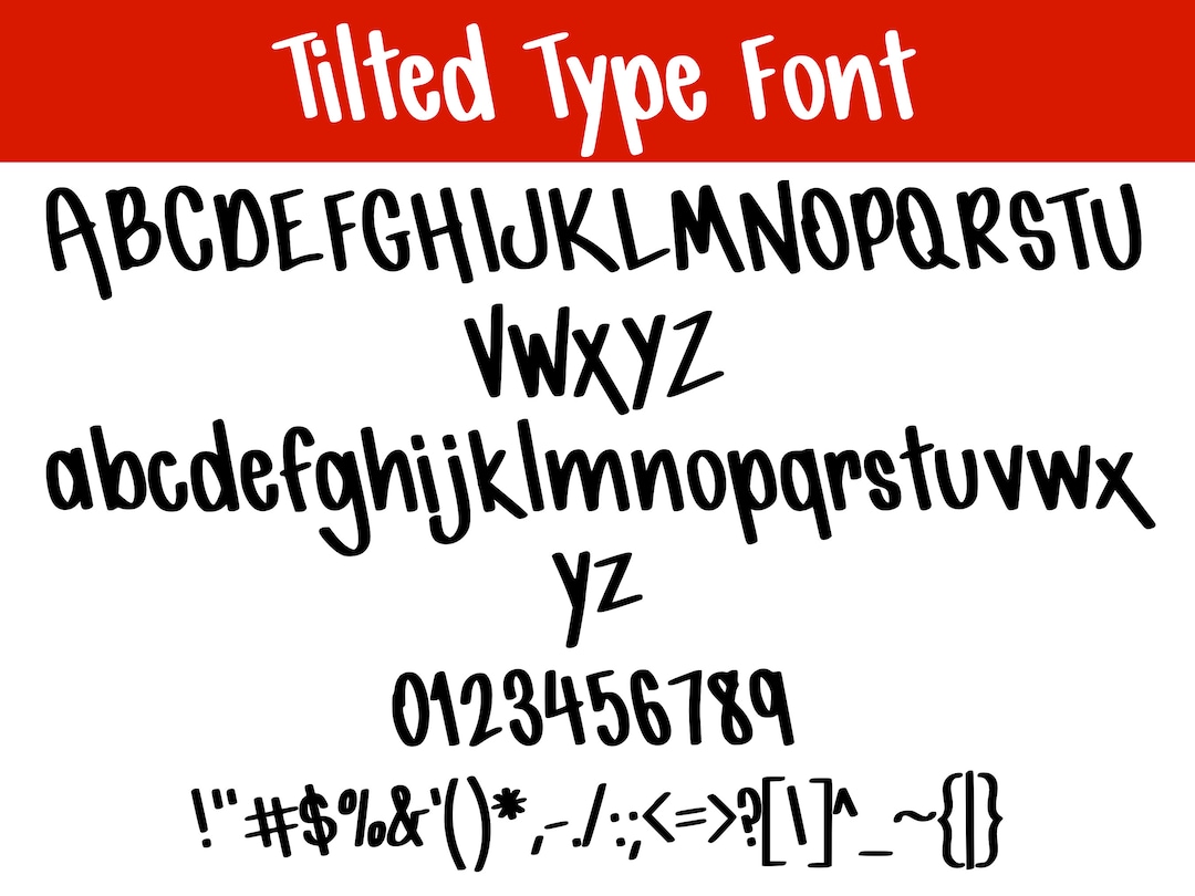 Tilted Type Font Commercial License, Marker Felt OTF TTF, Post-it Note ...
