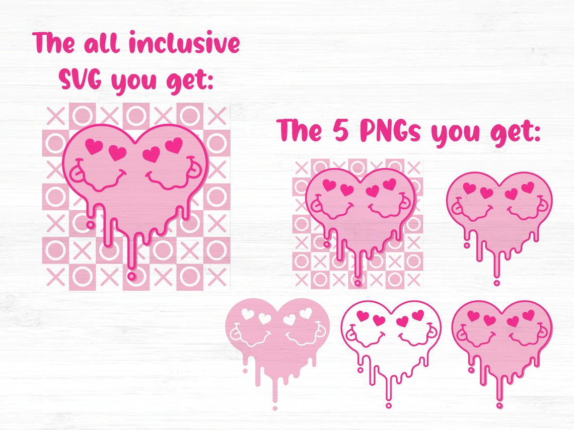 Heart Eyes Smiley Svg, Valentine's Day Smiley Faces, Retro Smiley Face ...