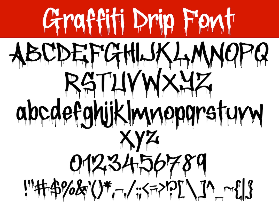 Dripping Graffiti Glyph Drip Font Commercial License, Halloween Font OTF TTF, Spray Paint Font ...