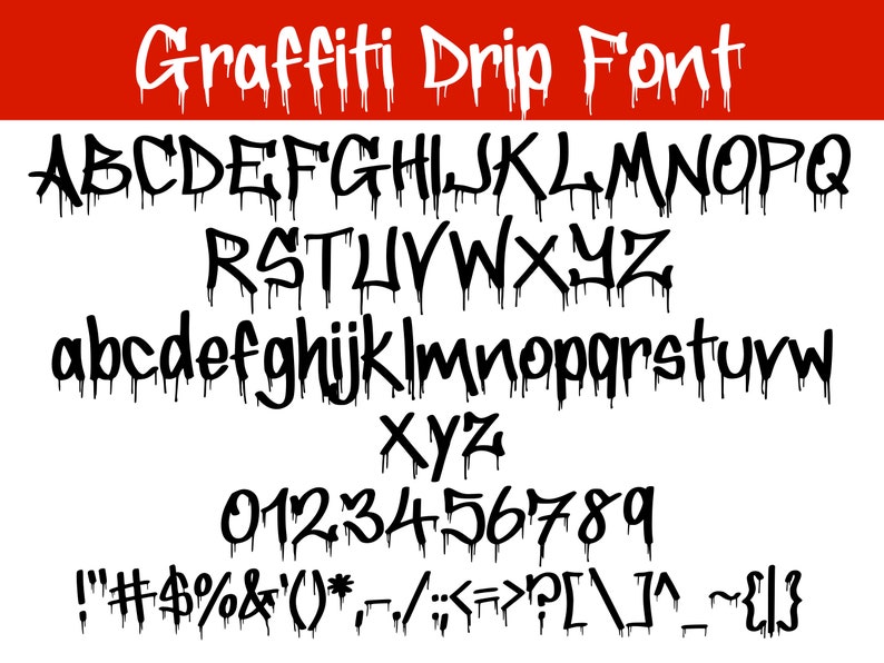 Dripping Graffiti Glyph Drip Font Commercial License, Halloween Font ...