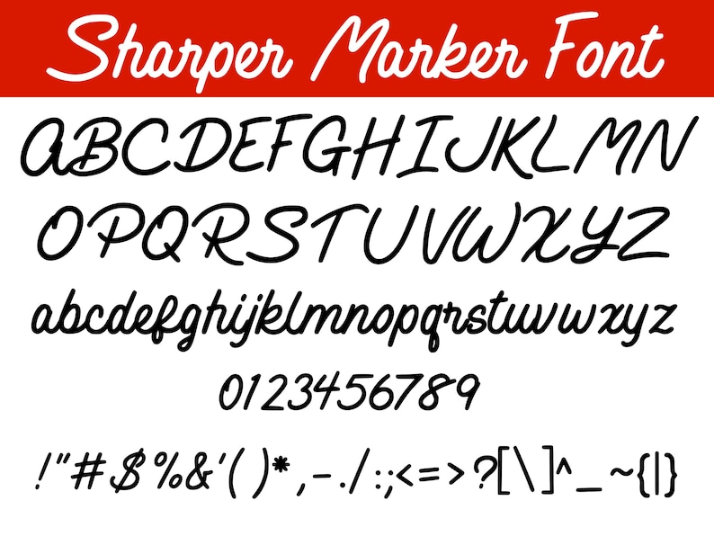 Sharper Marker Pen Font and Commercial License, Marker Felt OTF TTF ...